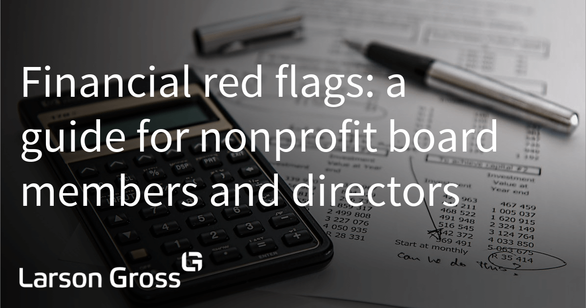Financial red flags: a guide for nonprofit board members and directors ...
